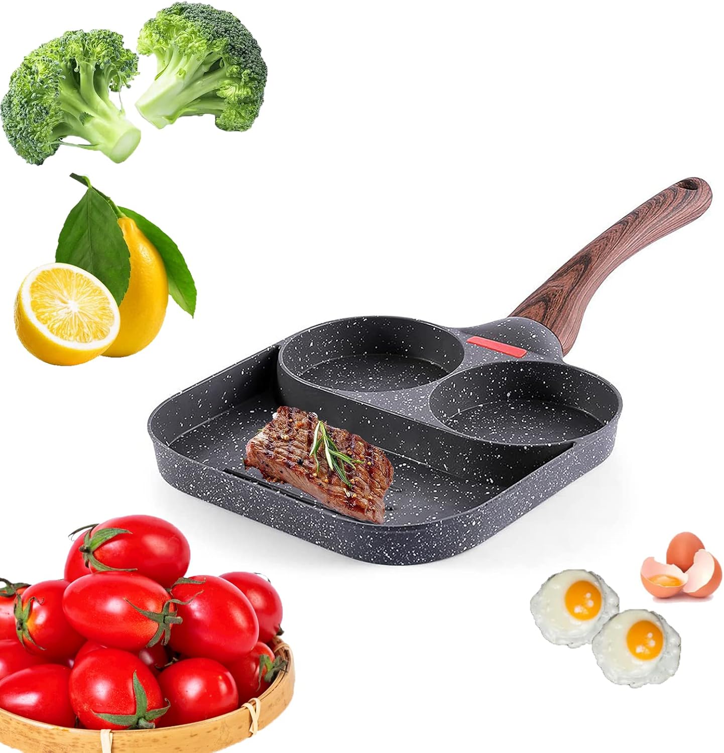 Amazon.com: cxemsetix Egg Frying Pan Aluminum Non Stick Frying Pans 7 ...