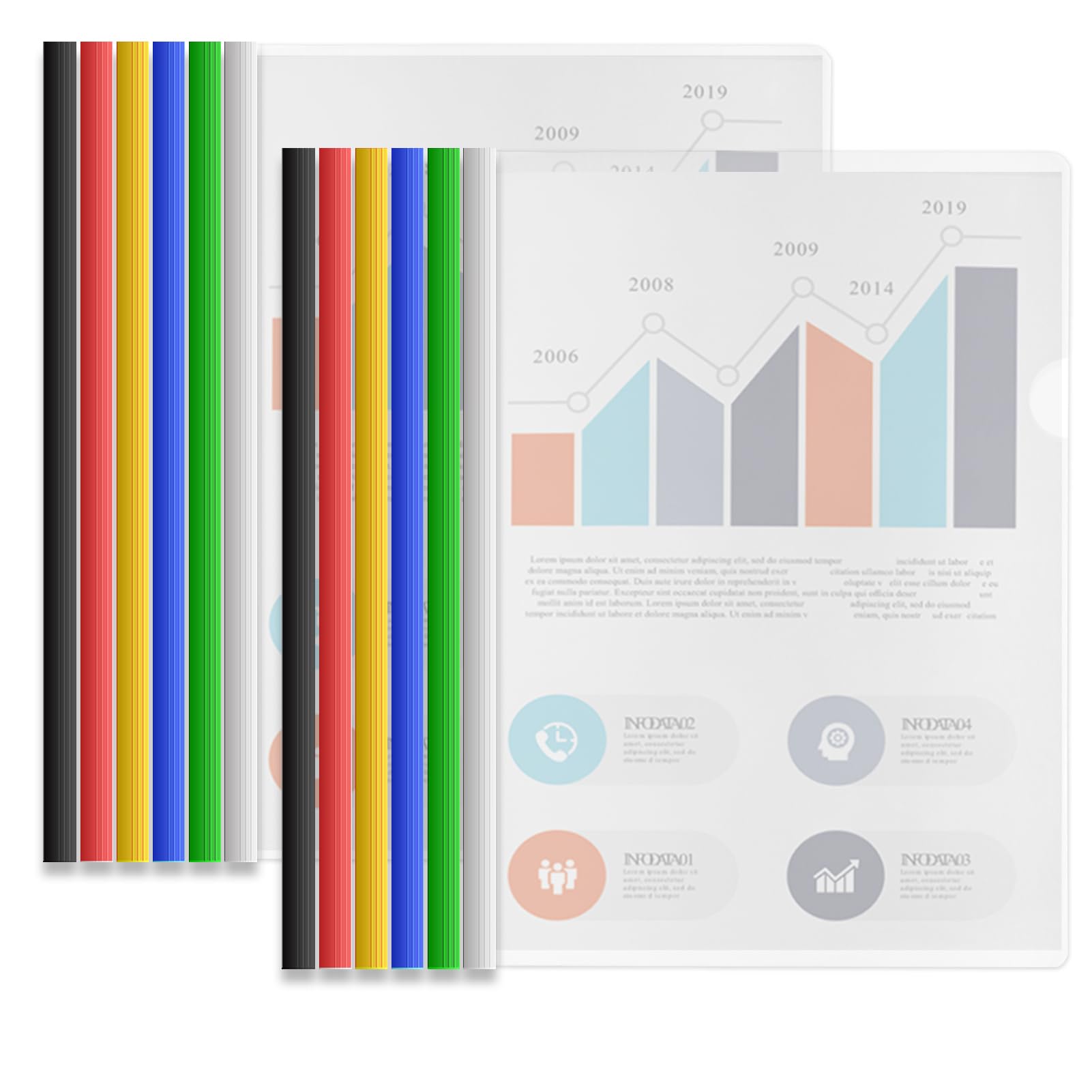 Amazon.com : Binditek 12 Pack Clear Report Covers with Sliding Bars ...