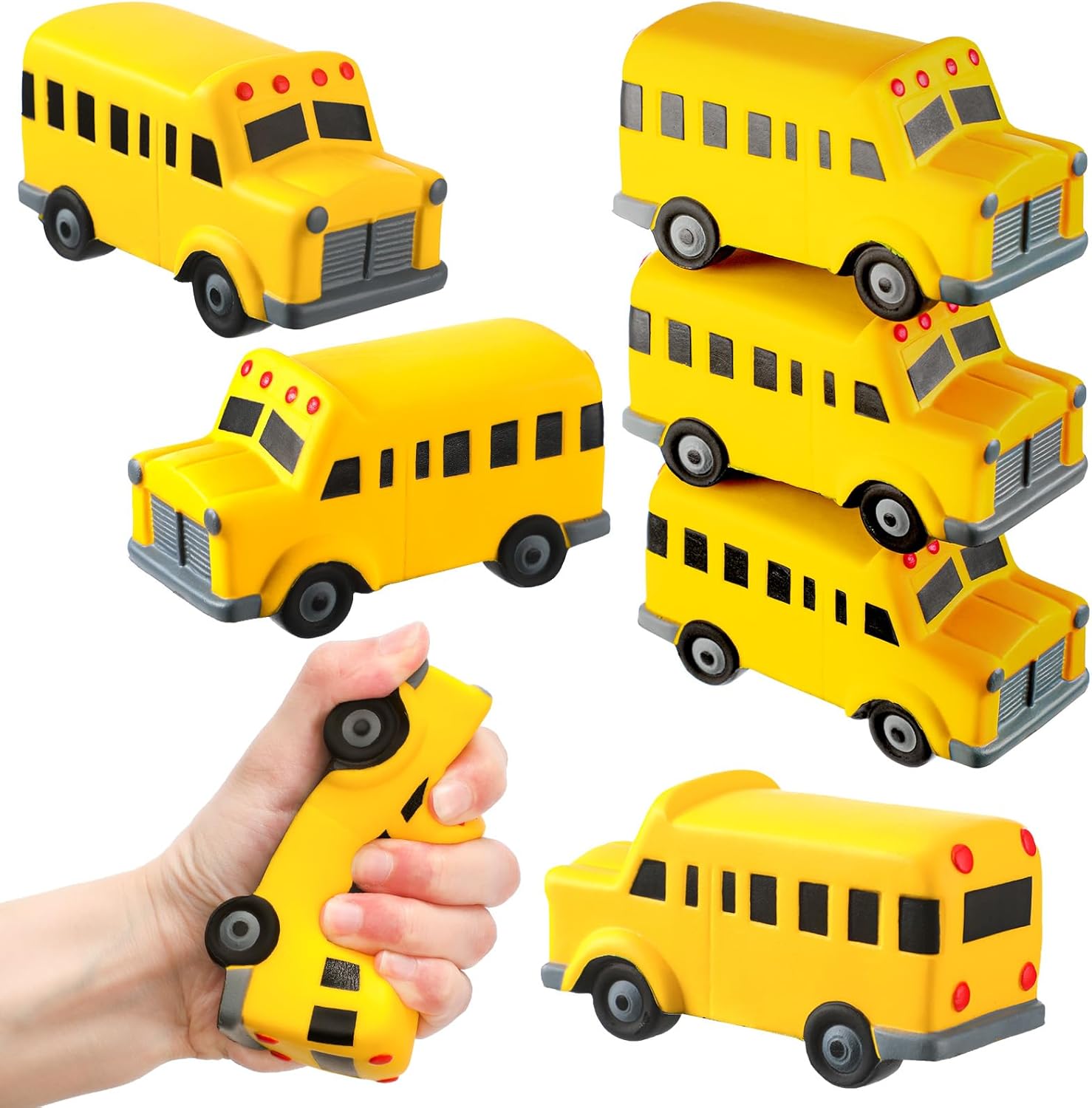 Amazon.com: Seenelling 6 Pcs School Bus Stress Toy Yellow Bus Stress Ball Funny Toy Anxiety ...