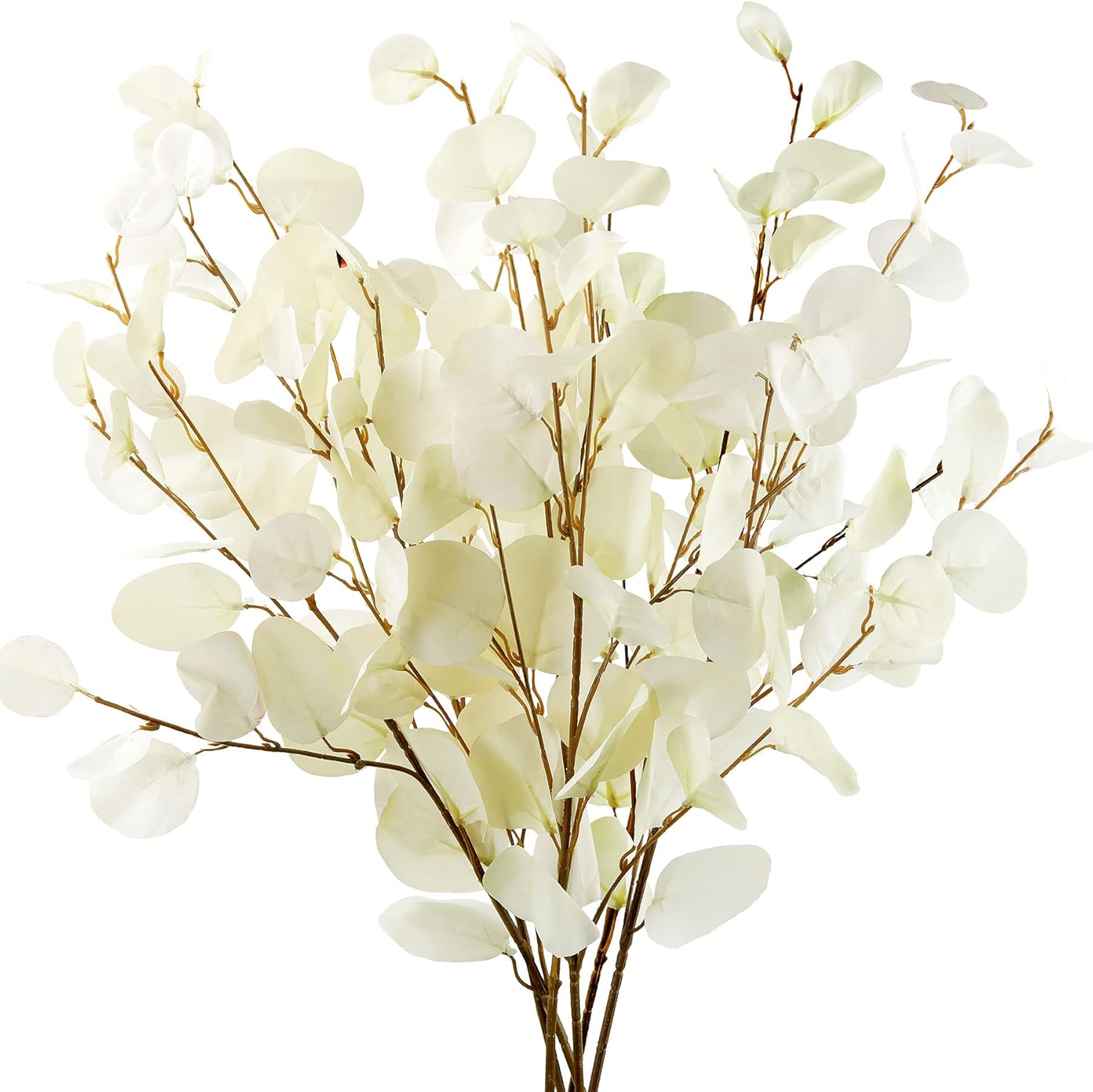 Amazon.com: Bellavis 6 Stems Eucalyptus Artificial Silk Leaves ...
