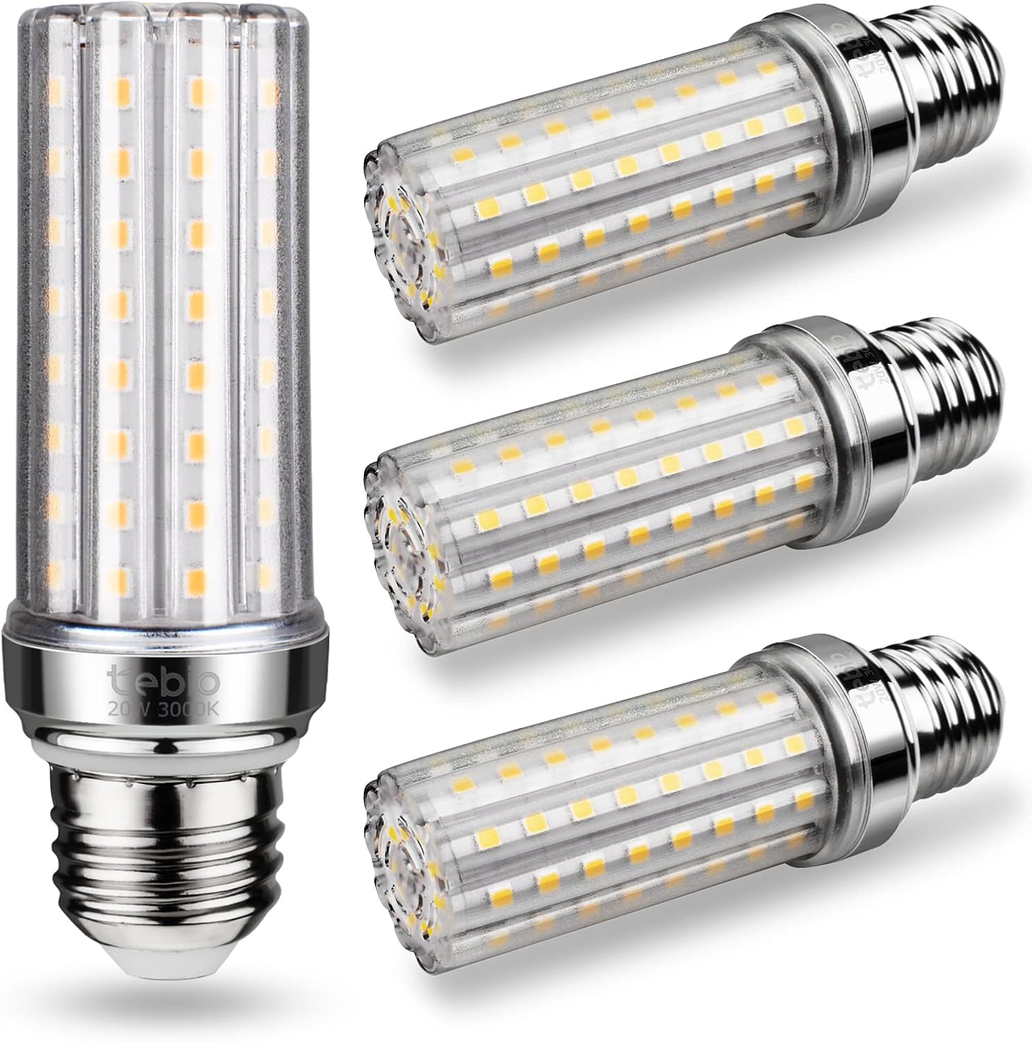tebio LED E26 20W Corn Bulb, 150W Equivalent, Middle Edison Screw ...