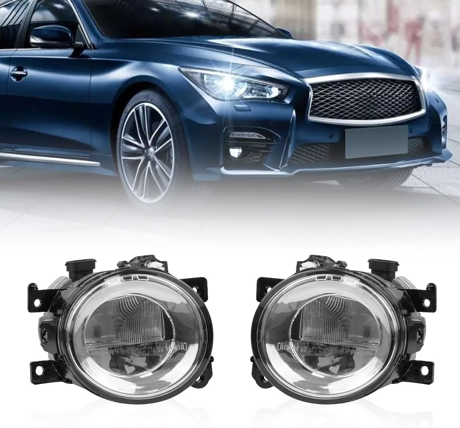 Bumper Fog Lights Fit for Infiniti Q50 QX50 QX60 QX80 2015 2016 2017, 1 ...