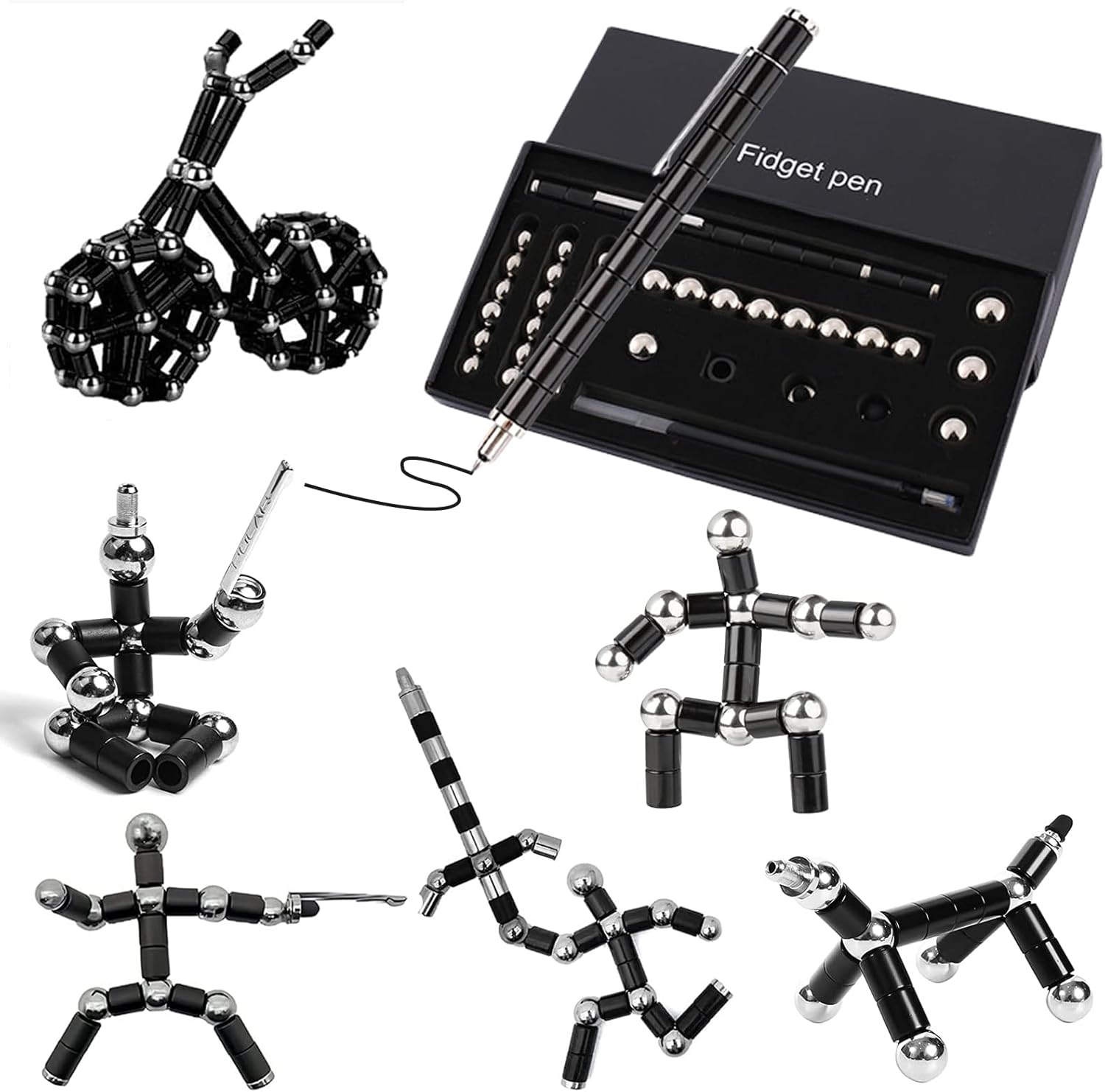 Amazon.com: Fidget Pen Magnetic Pen-Toy Pen Decompression Magnetic ...