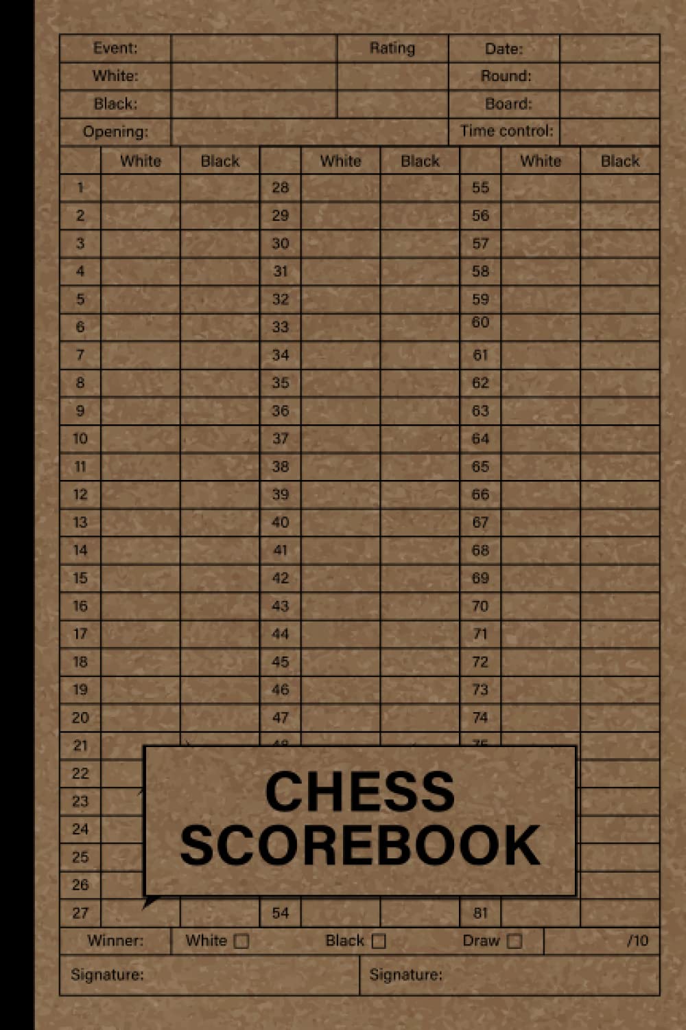 Chess Scorebook: 100 Games Sheets, Chess Notation Book, Chess ...