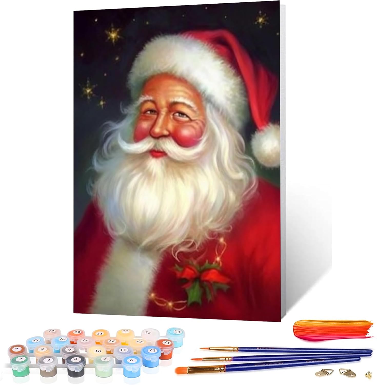 Amazon.com: Aiishow Paint by Number for Adults Beginner Santa Claus ...