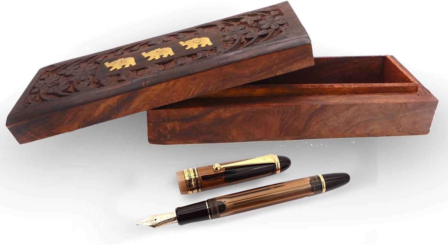 Amazon.com: Handmade Wooden Pen Pencil Case Box Pen Box for Gift ...