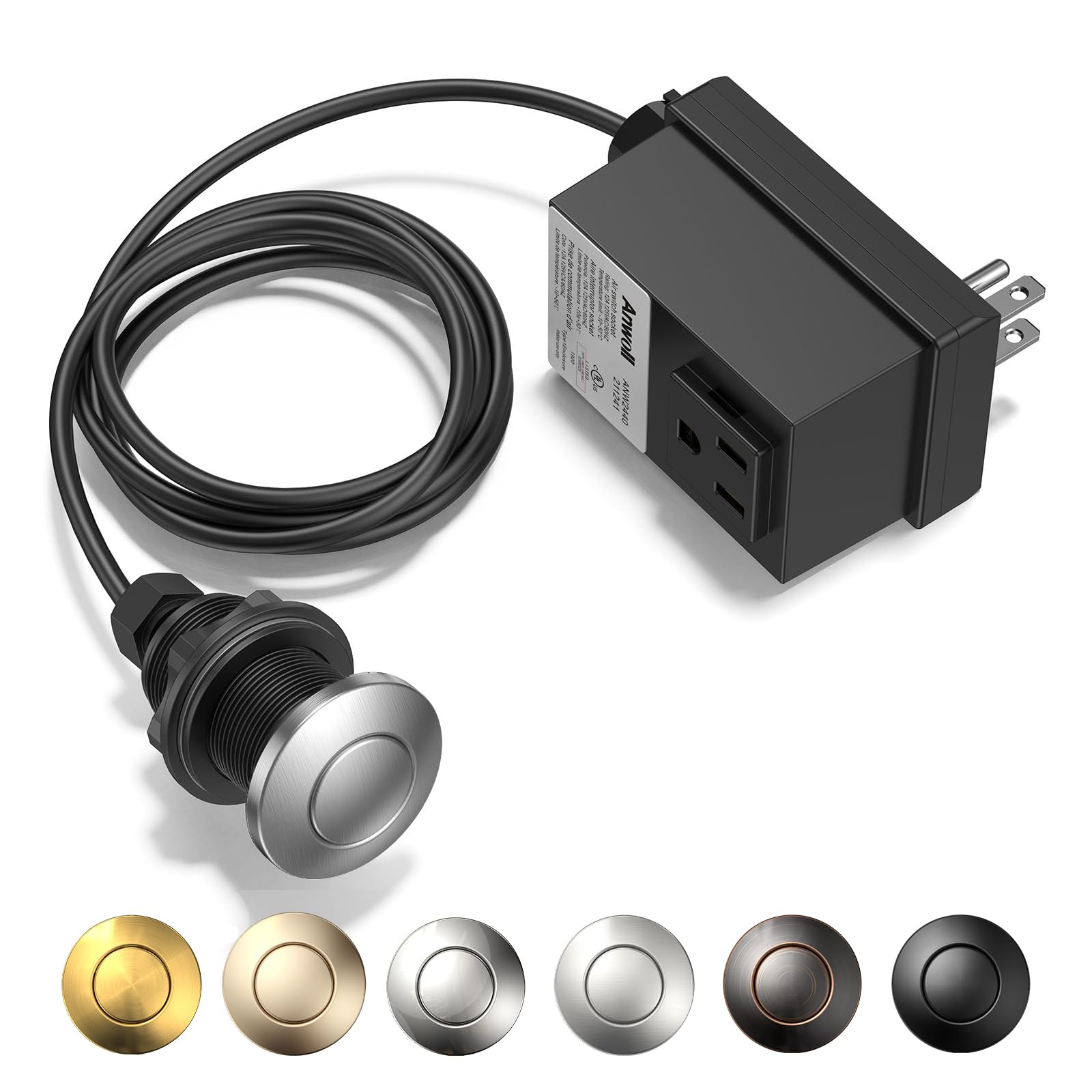 Anwoll Garbage Disposal Air Switch Kit - Professional, UL Listed ...