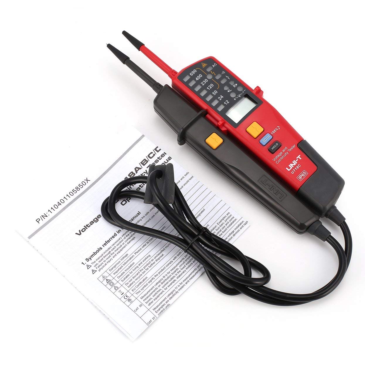 Buy UNI-T UT18C Auto Range Voltage Meter Continuity Phase Rotation RCD ...