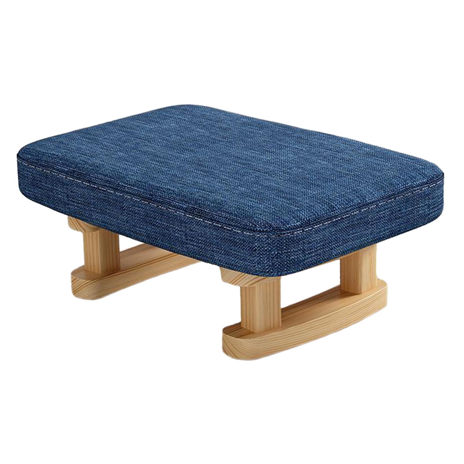 rockible Foot Stool Rectangular Footstool with Wooden Legs Footstools ...
