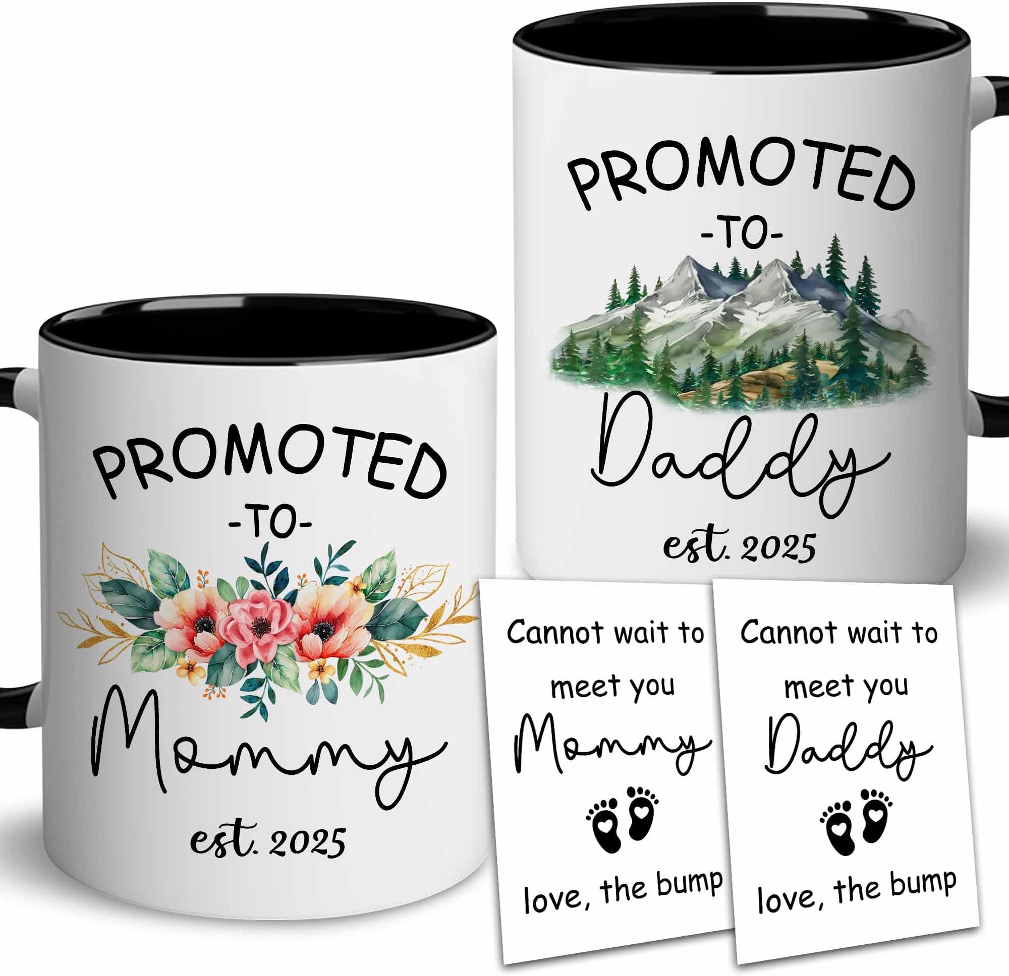 Amazon.com: Mugpie Dad and Mom EST 2025 Couple Mugs with I Love Mommy ...