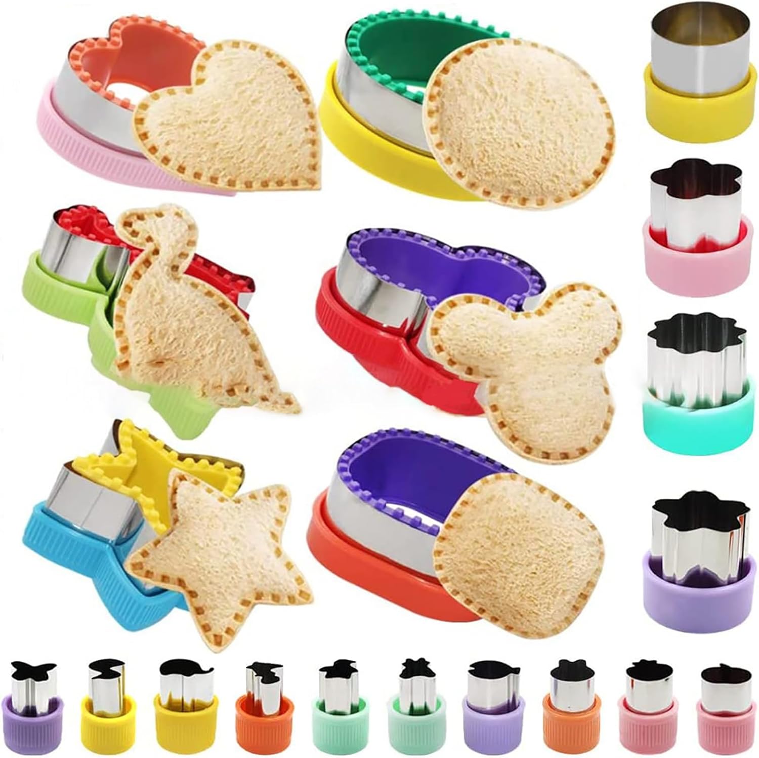 Sandwich Cutter Shapes Set, 20PCS Mini Sizes Cookie Cutters Set Fruit ...