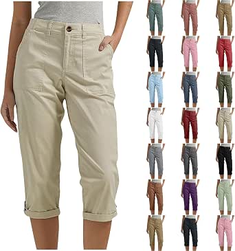 Amazon.com: Women Capris for Summer Casual Crop Stretch Cargo Capri ...
