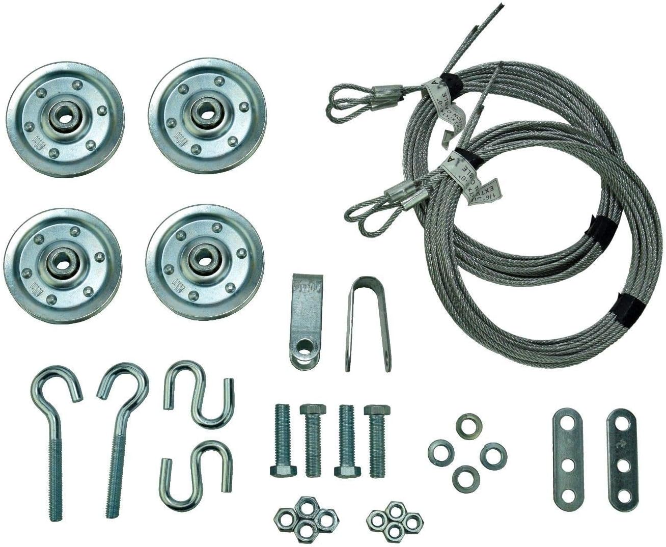 RO6G Garage Door Extension Spring Pulley Sheave Kit +SAFETY CABLES ...