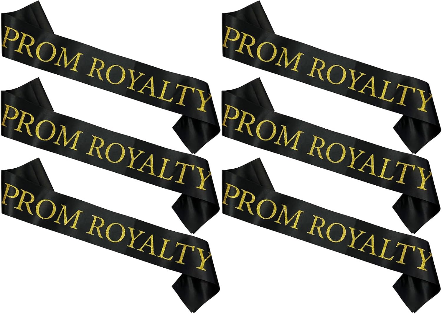 Amazon.com: Prom Royalty Sash Set of 6, Prom Royalty Sashes Black and ...