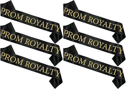 Amazon.com: Prom Royalty Sash Set of 6, Prom Royalty Sashes Black and ...