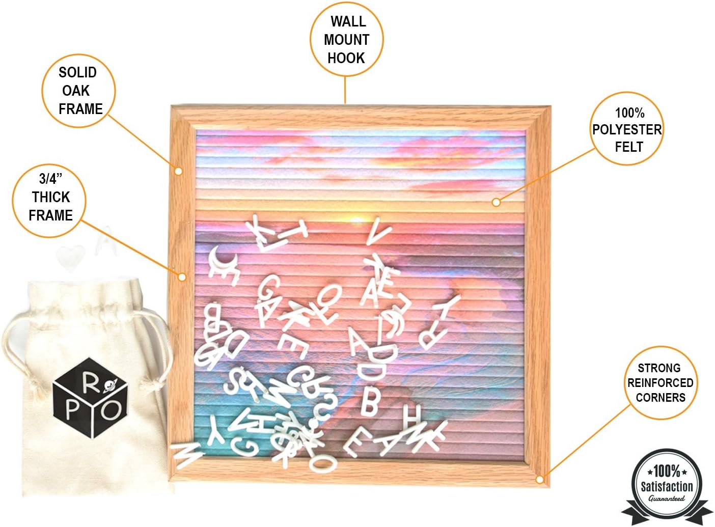 Changeable Word Message Board Includes 505 3/4 Inch Letters; Image Felt ...