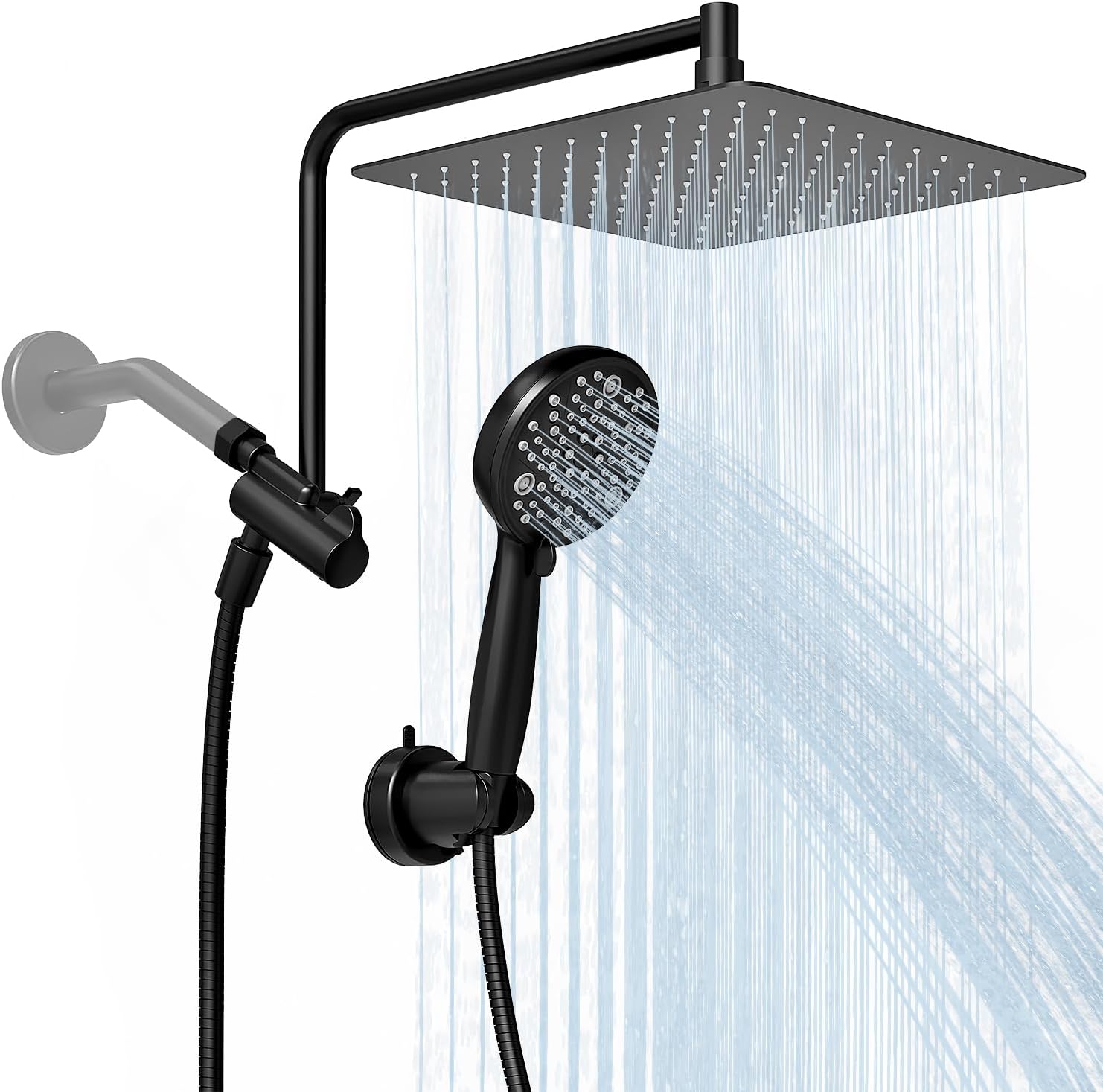 Cobbe 12 Inch All Metal 3-Way Rain Shower Head, High Pressure Shower ...