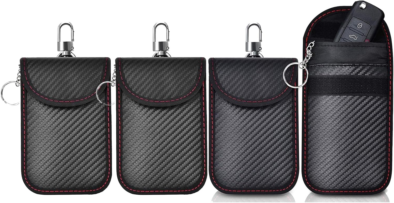 Faraday Bag, 4 Pack Key Fob Signal Blocker Pouch Faraday Bag for Car ...