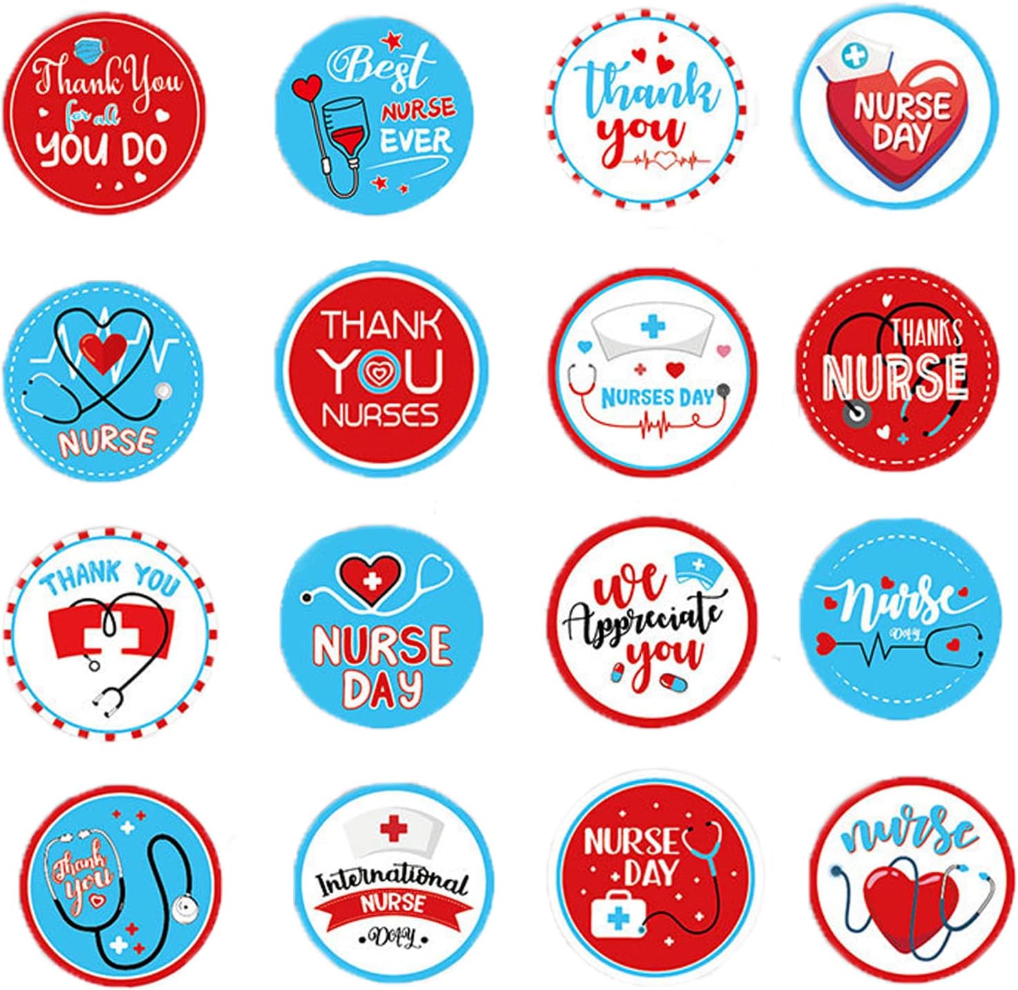 Amazon.com: 160 PCS Thank You Nurse Stickers 1.5 Inch Nurse Week Labels ...