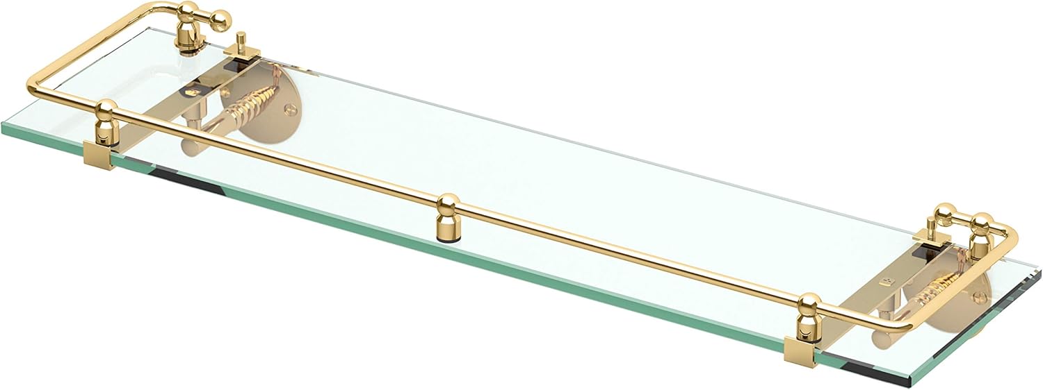 Gatco 1438 Glass Railing Shelf, Brass - Towel Shelf Brass - Amazon.com