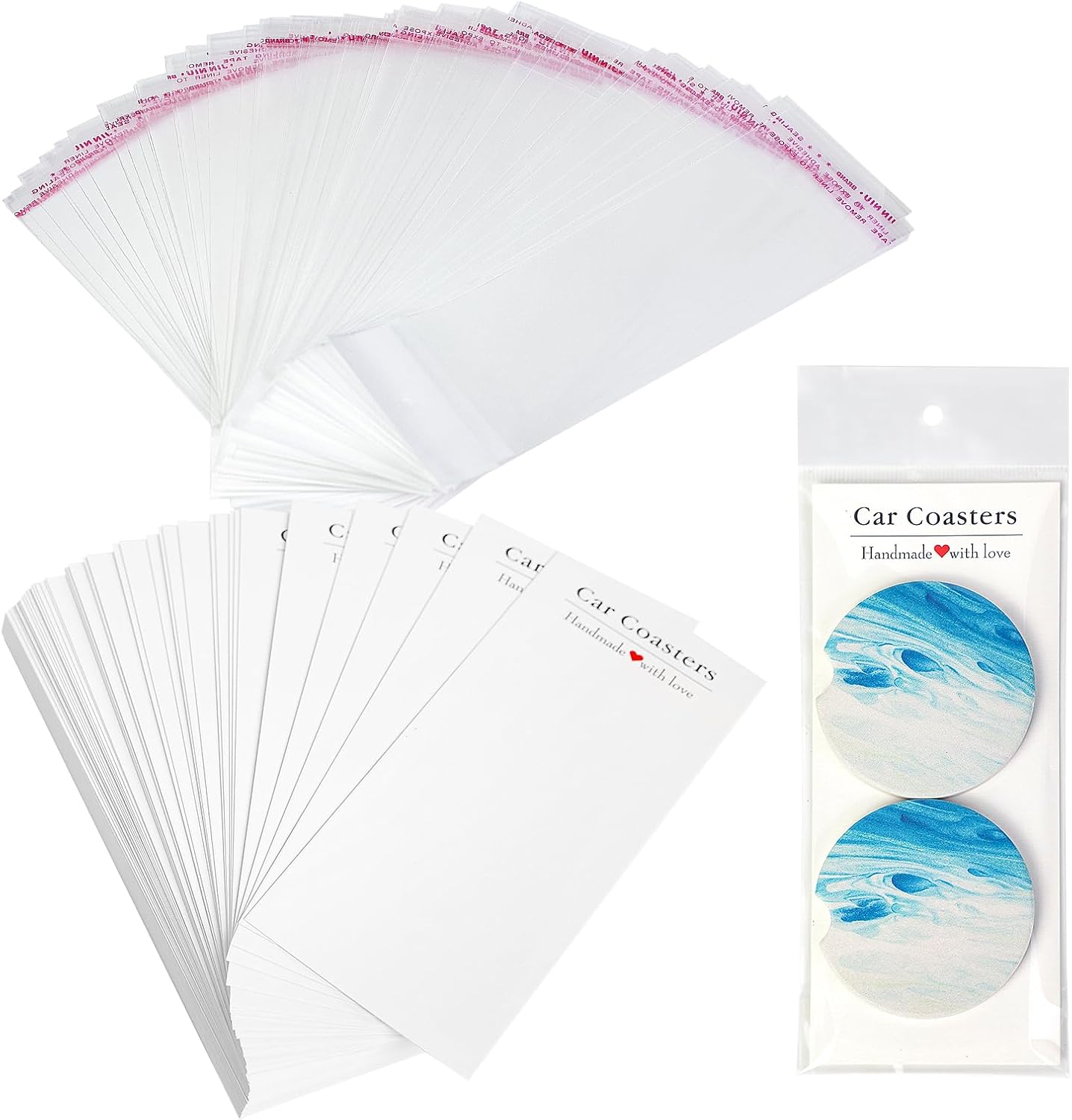 Amazon.com: 100Pcs Car Coaster Pack with 100pcs Bags - Sublimation ...