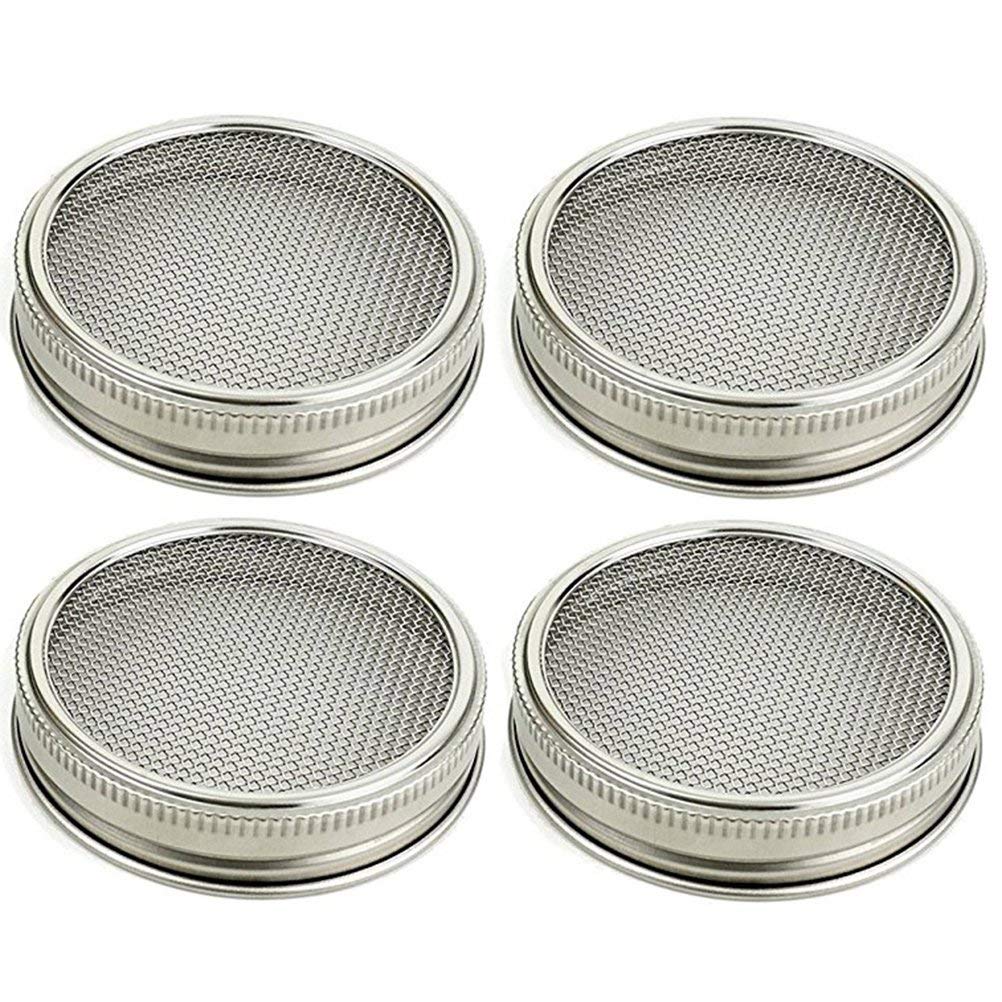 Homye Pack of 4 Stainless Steel Round Sieves for Germination Round Cans ...