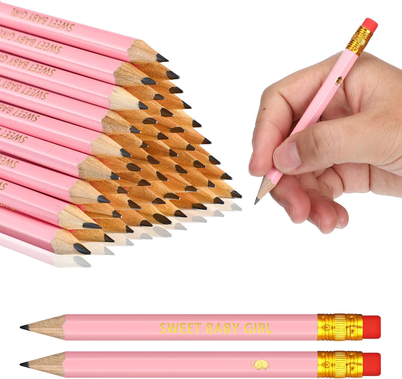 Amazon.com: Vusnud 50Pcs - Baby Shower Sharpened Half Pencils with ...