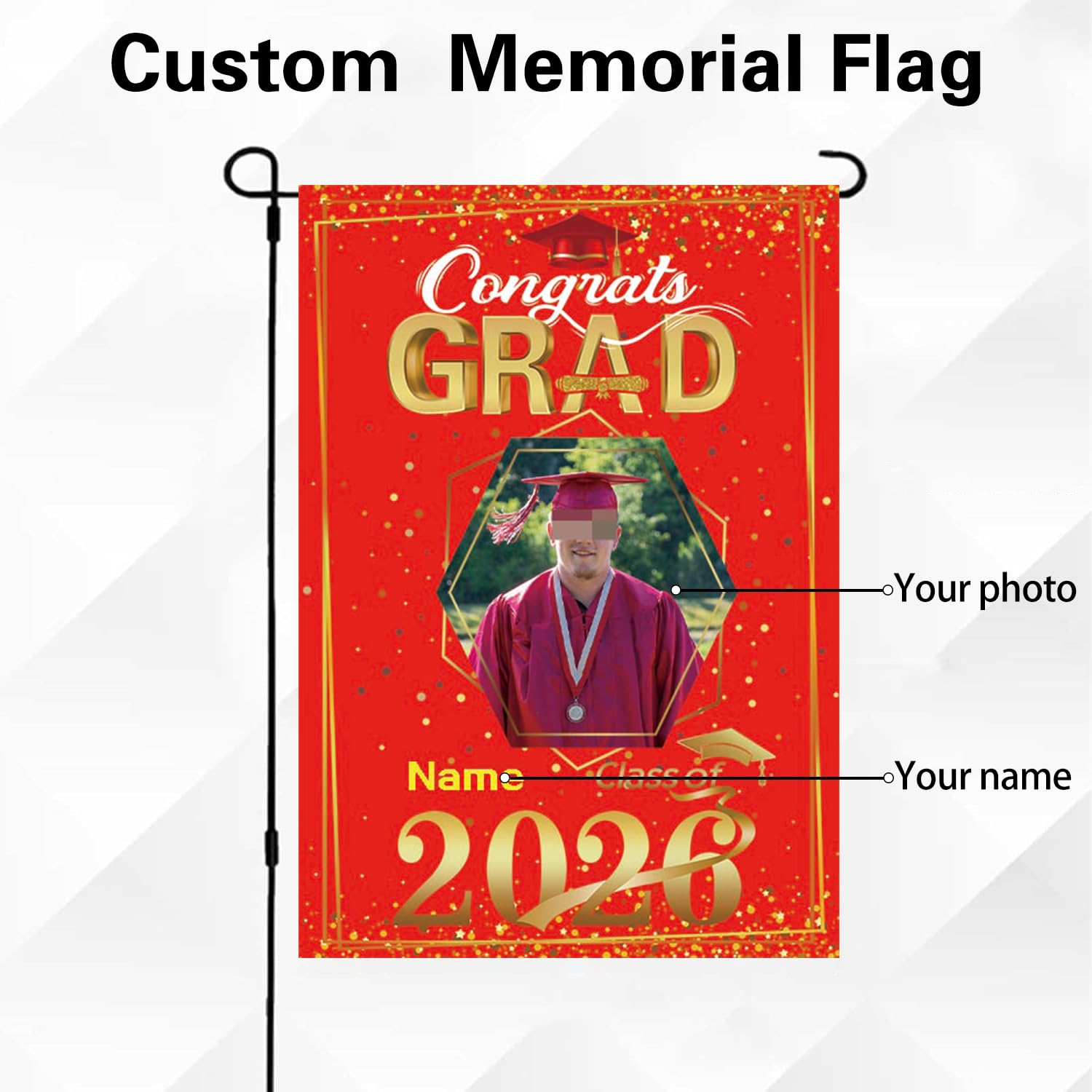 Snapklik.com : Dicodes Personalized Graduation Garden Flag 2026 ...