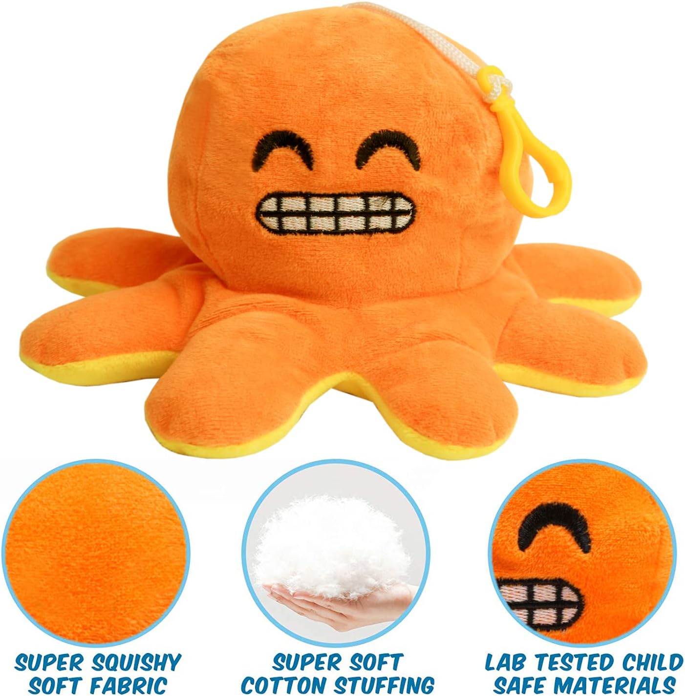 BubbleOoz Reversible Octopus plush with HOOK and THREAD, Octopus plush ...