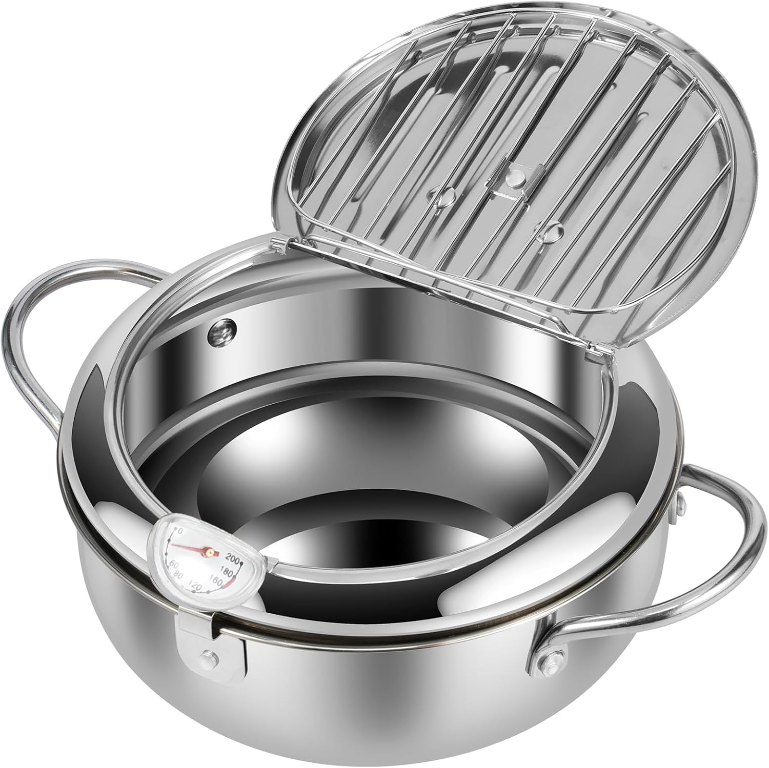 Amazon.com: 9.76"/3.4L 304 Stainless Steel Deep Fryer Pot,Janpanese ...