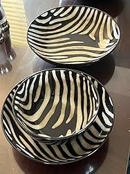 Amazon.com | Mikasa Amari Animal Print Safari 12 Piece Dinnerware Bowl ...