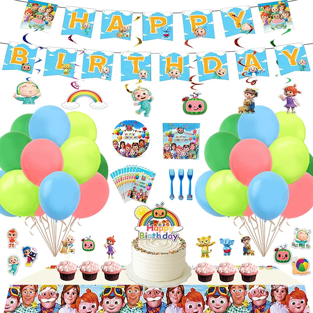 Buy Cocomelon Birthday Party Supplies,Coco melon Birthday Decorations ...