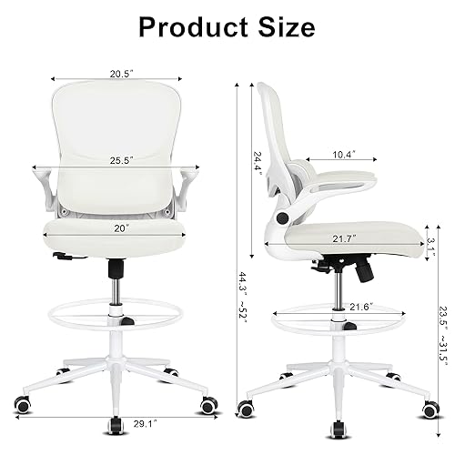 Snapklik.com : Misolant Drafting Chair, Tall Office Chair For Standing ...