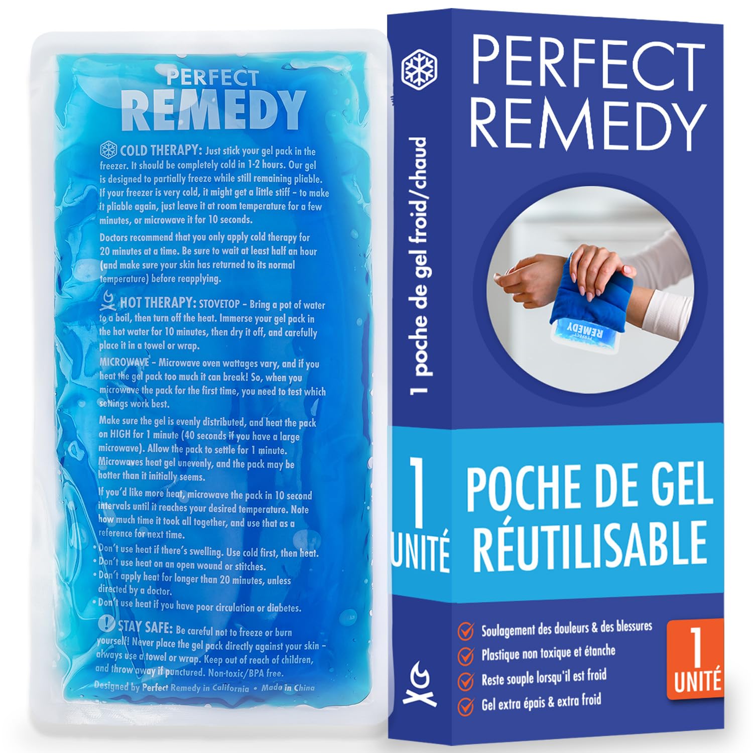 Perfect Remedy - Poche de Glace Réutilisable, Poche de Gel Chaud Froid ...