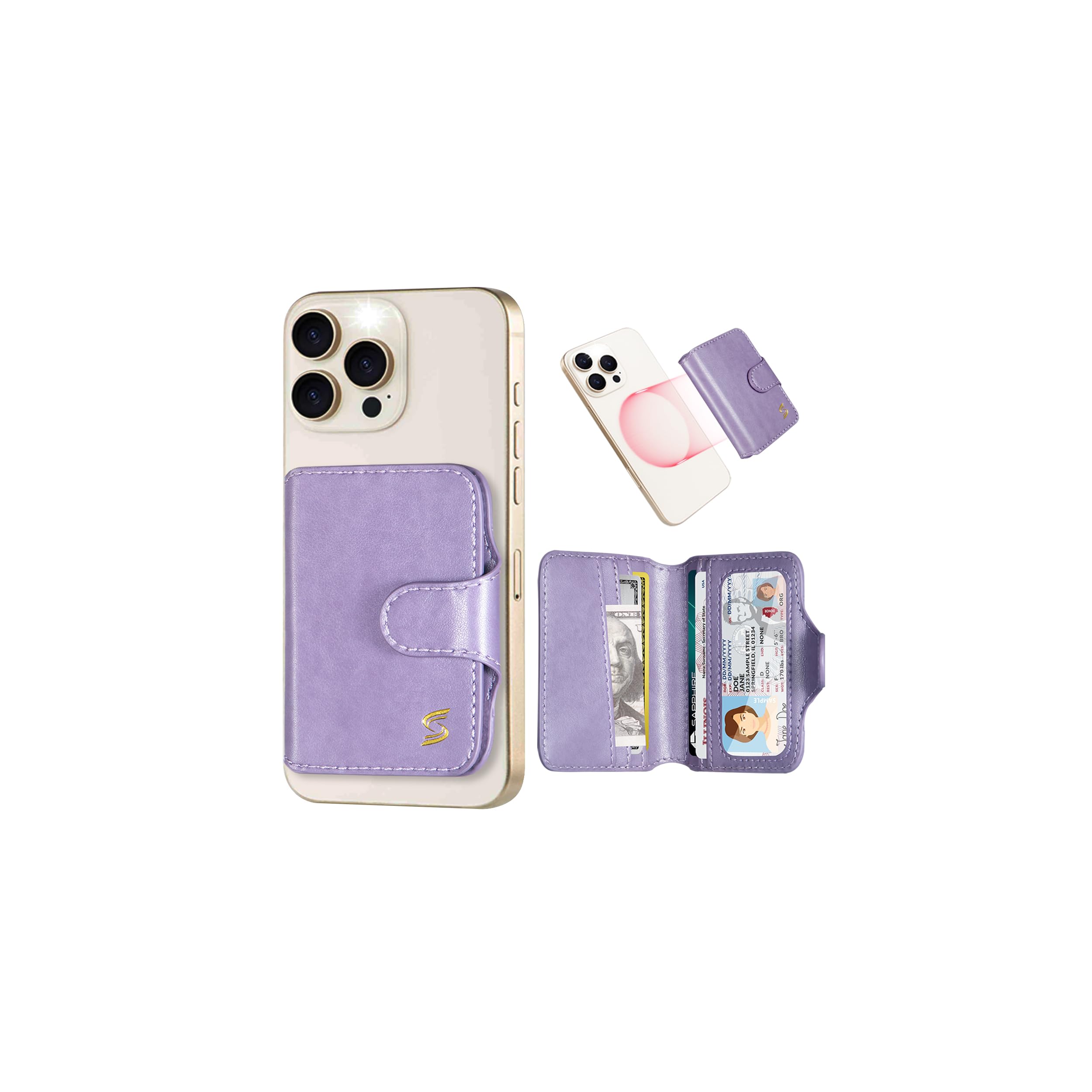 Amazon.com: Samgg Magnetic Phone Wallet Card Holder Compatible with ...