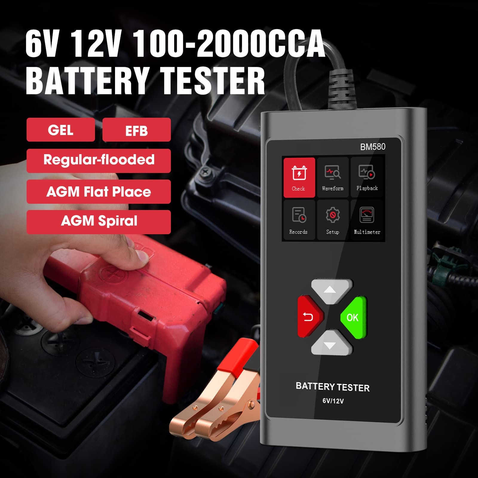 Snapklik.com : Car Battery Tester 6V 12V Battery Load Tester 100 ...
