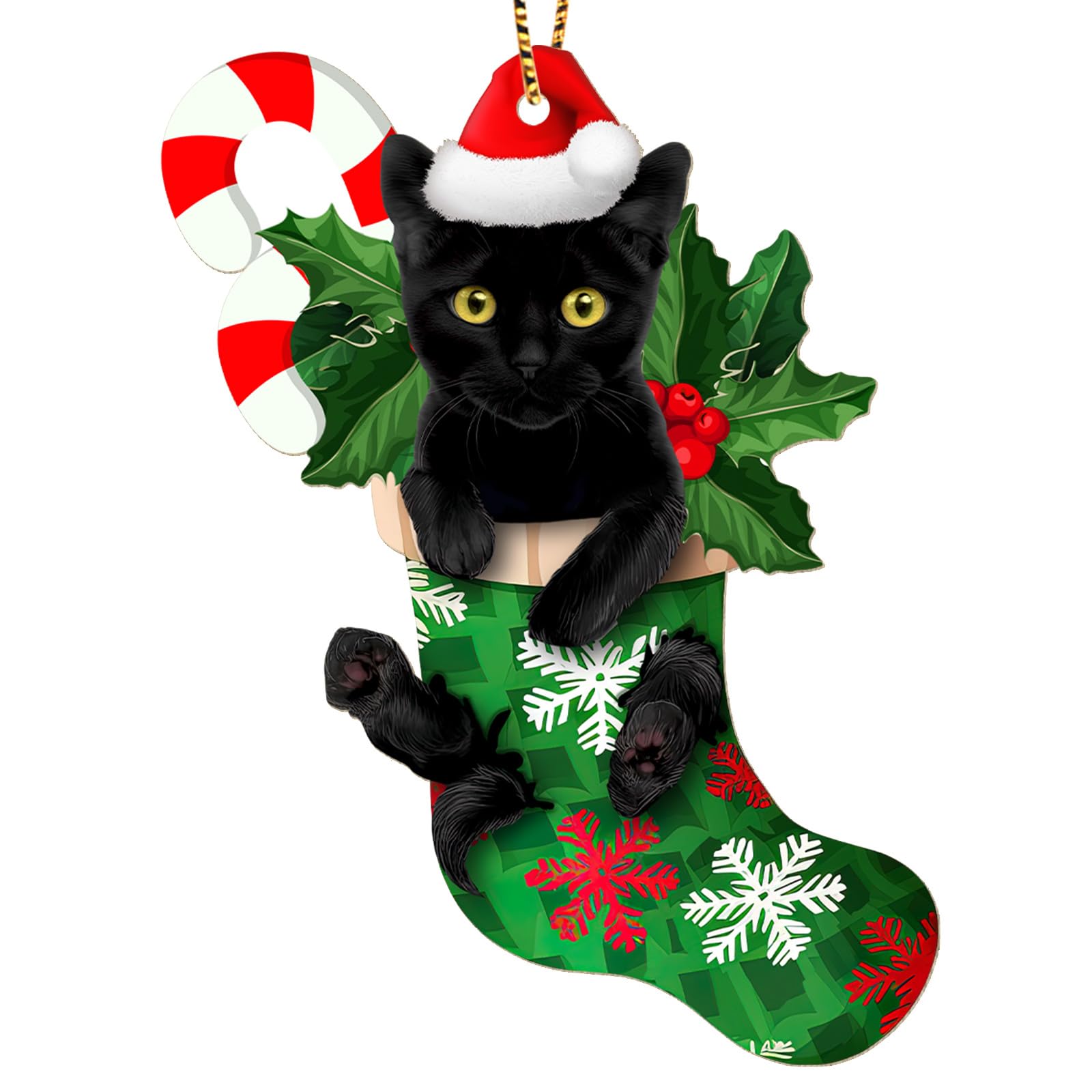 Amazon.com: 365RUSTIC Black Cat Ornament, Funny Ornaments for Christmas ...