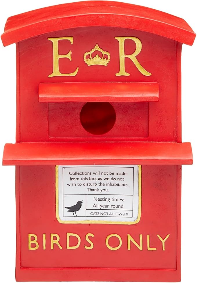 Wrenbury Postbox Birdhouse - Traditional Red Letter Box Bird House - UV ...