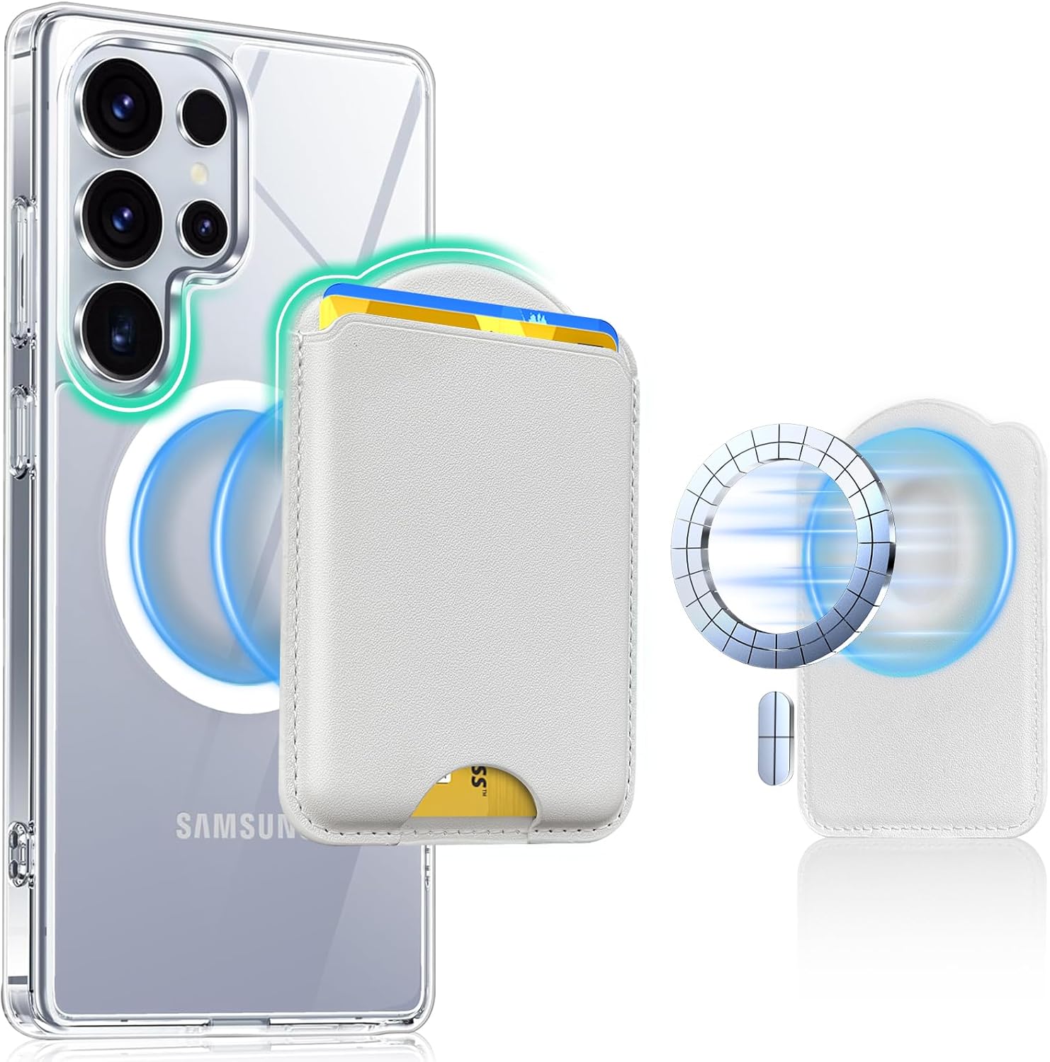 Amazon.com: Norllben for MagSafe Wallet for Samsung Galaxy S25/S24 Series,Fold 7 with Magnetic ...