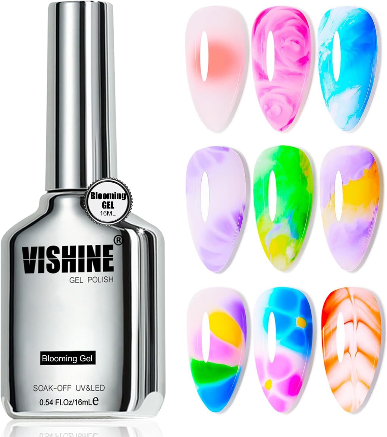 Amazon.com : Vishine Blooming Gel 16ml UV LED Soak Off Nail Art Polish ...