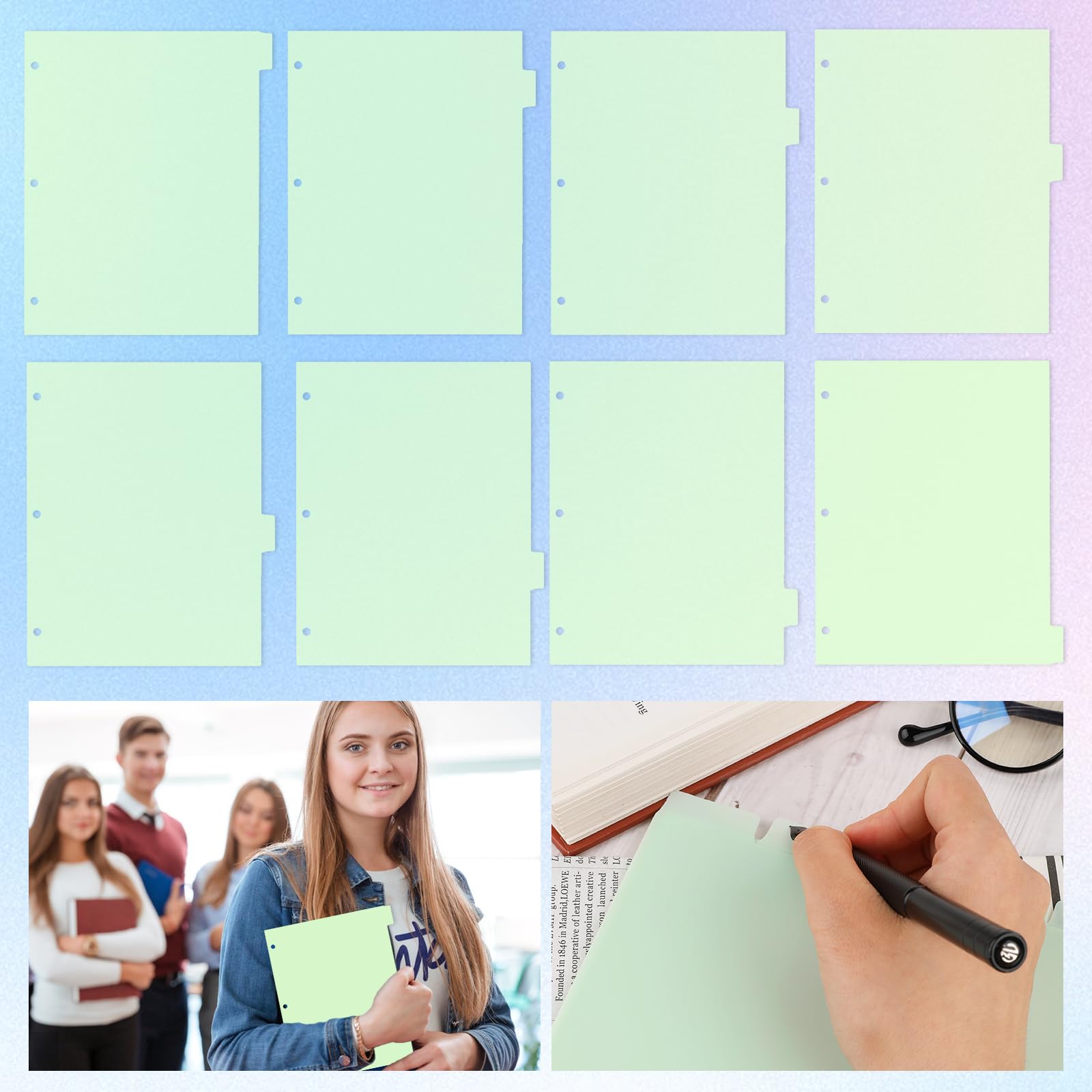 Snapklik.com : Jeffdad 3-Ring Binder Plastic Divider Set, 8 Tab Binder ...