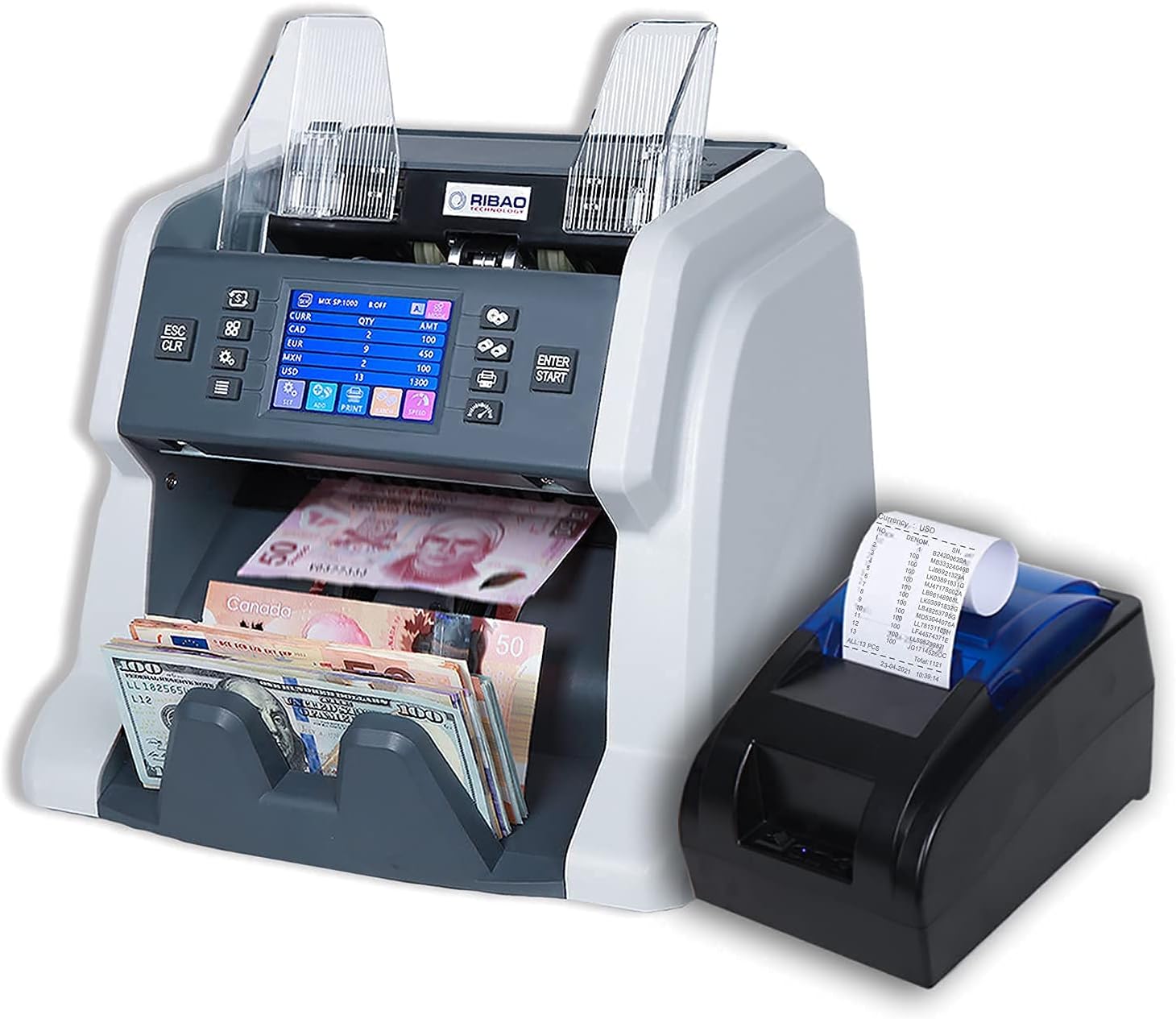 Amazon.com : Printer and RIBAO BC-55 Mixed Denomination Bill Money ...
