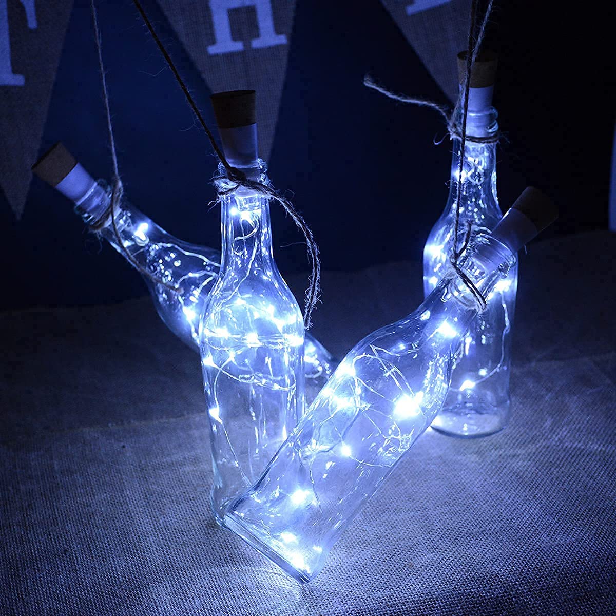 Abkshine 4 Pack USB Bottle Lights Rechargeable, 20 LED Fairy Lights for ...