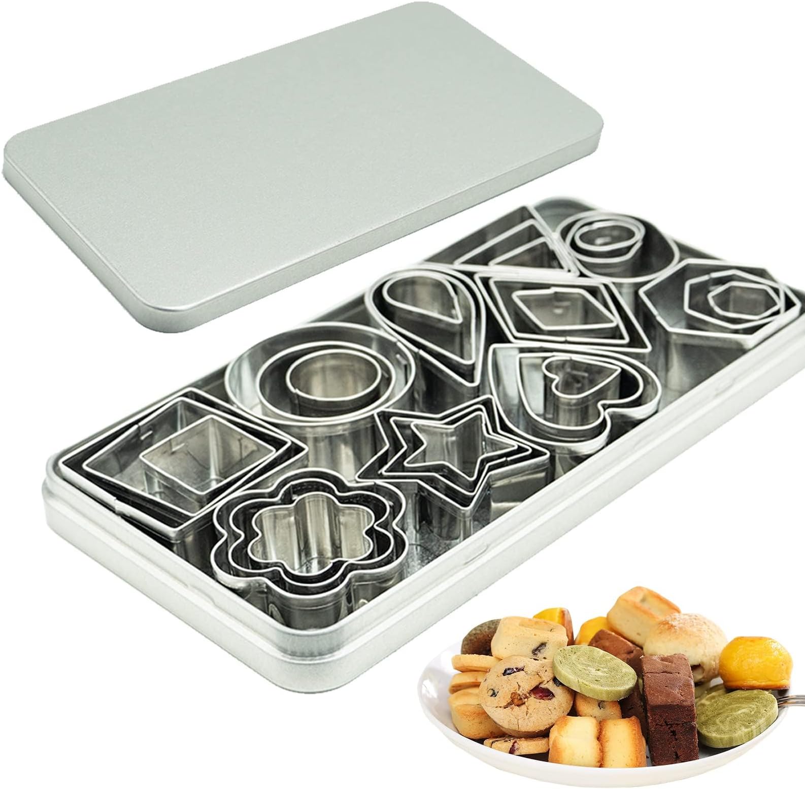 Mini Cookie Cutter Set - 30 Small Molds,Cookie Cutters, to Cut Pastry ...