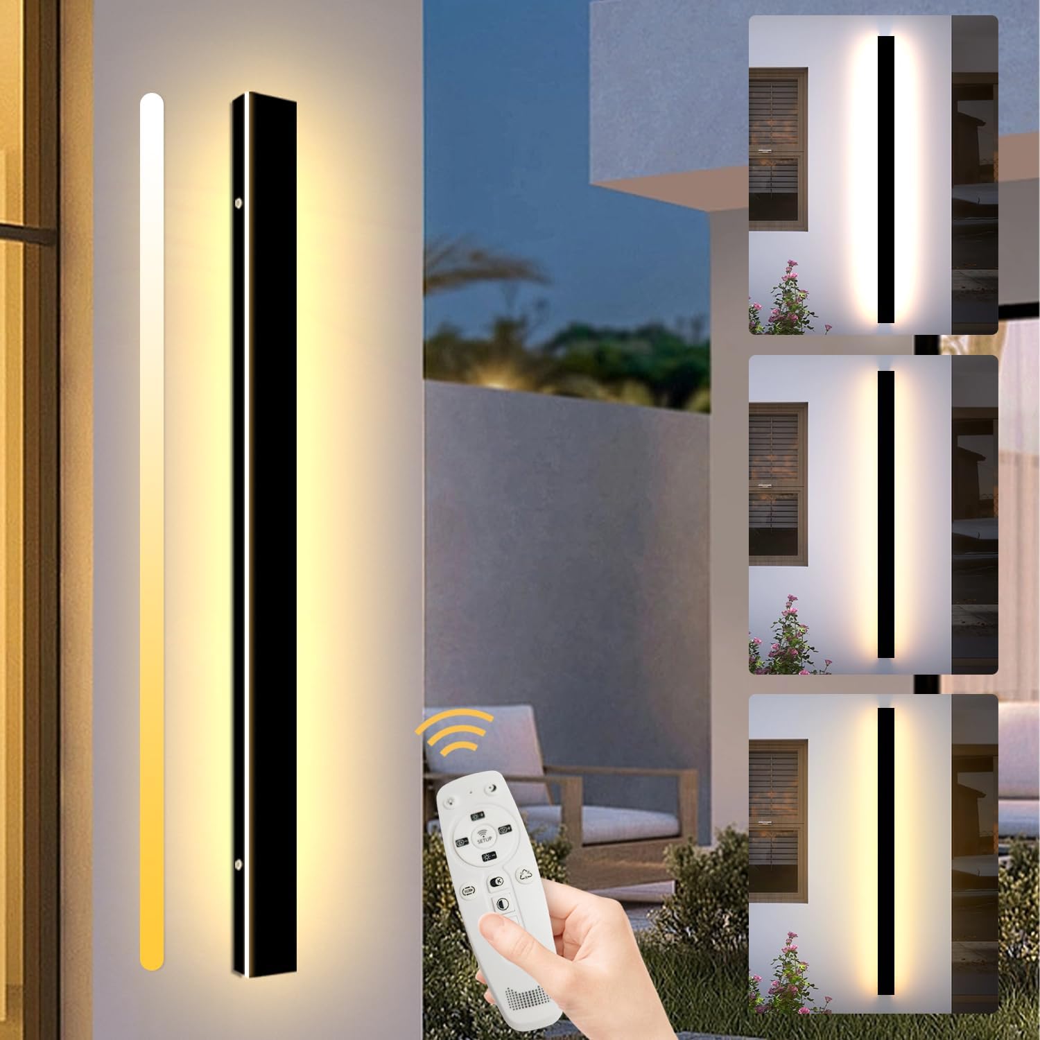 Outdoor LED Porch Wall Light, IP65 Waterproof Wall Sconce Black ...