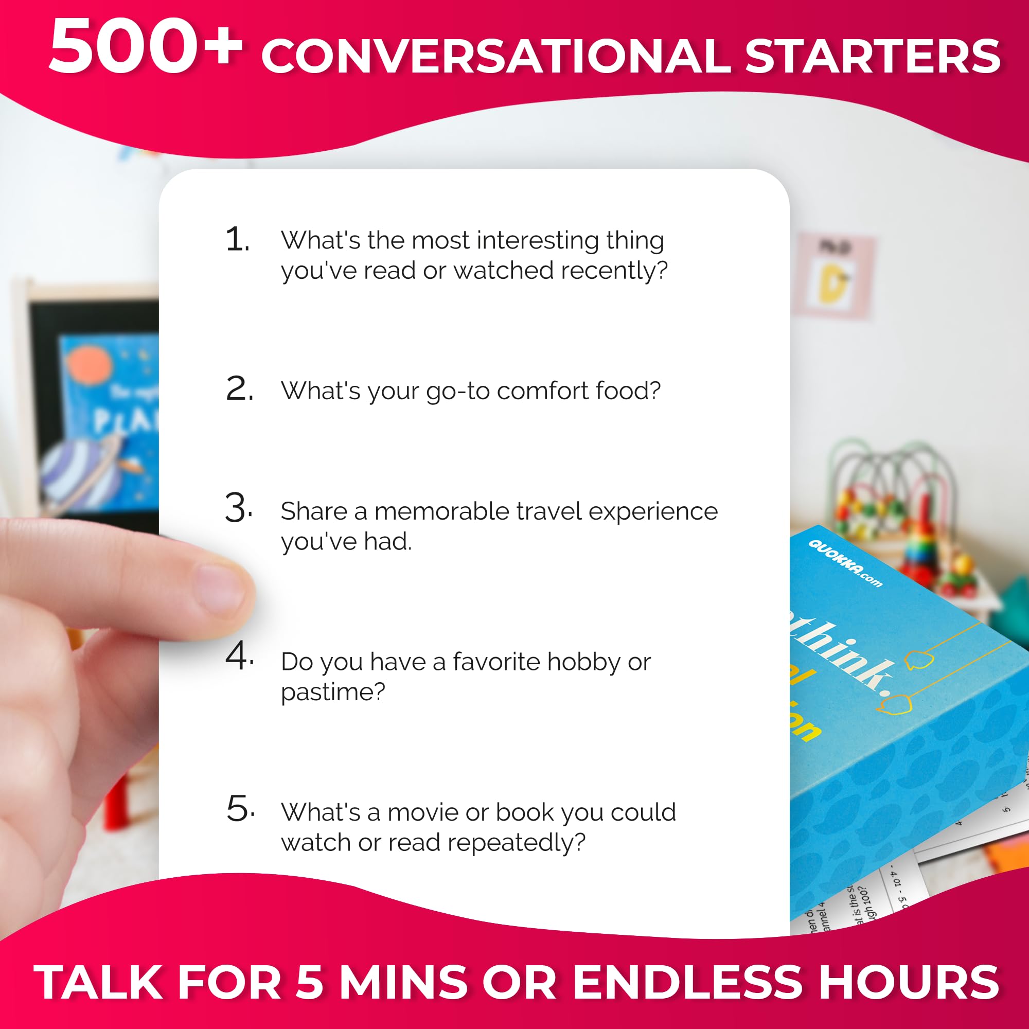 Quokka Conversation Board Games for Kids and Adults – 500 Questions ...