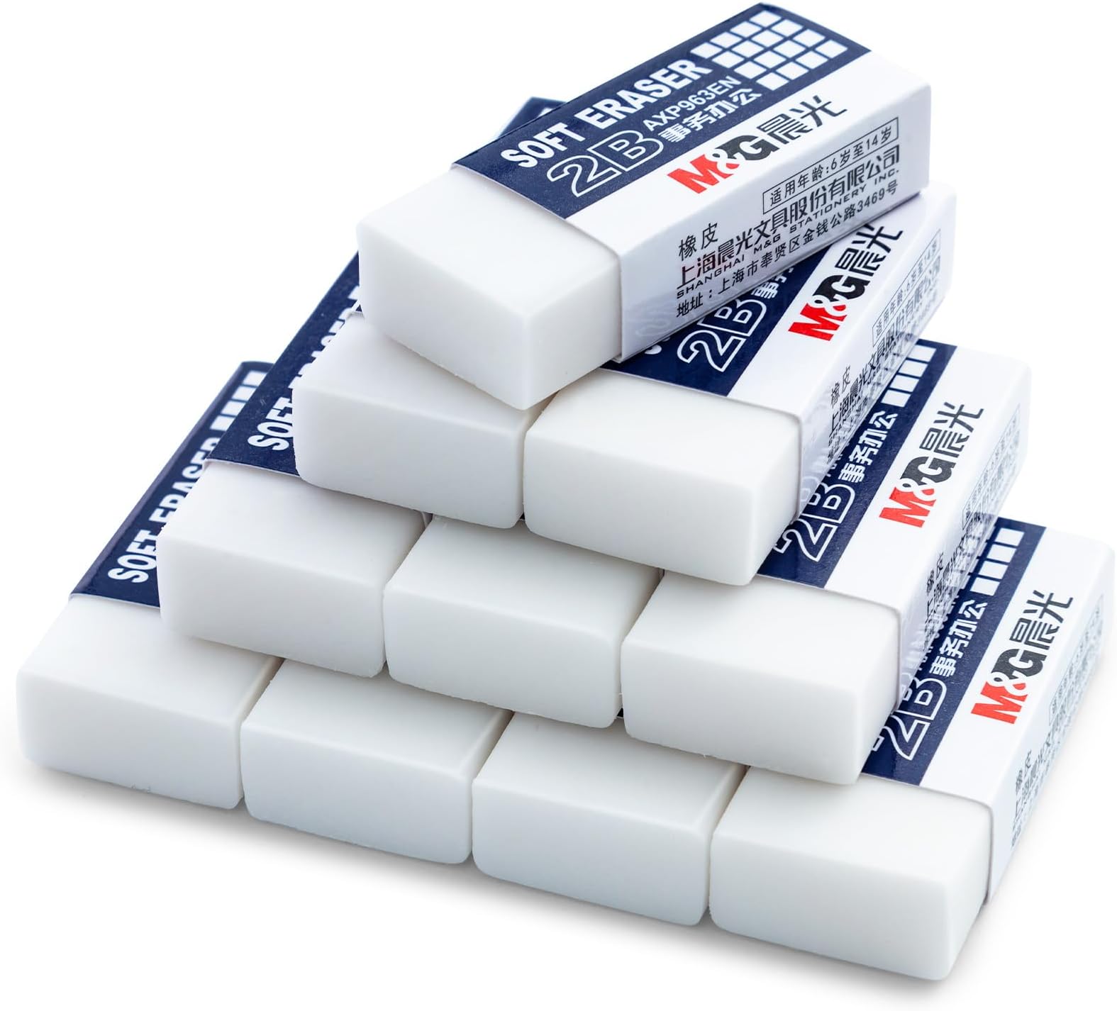 Amazon.com: School Smart Vinyl Block Erasers, 2-1/2 x 7/8 x 1/2 Inches ...