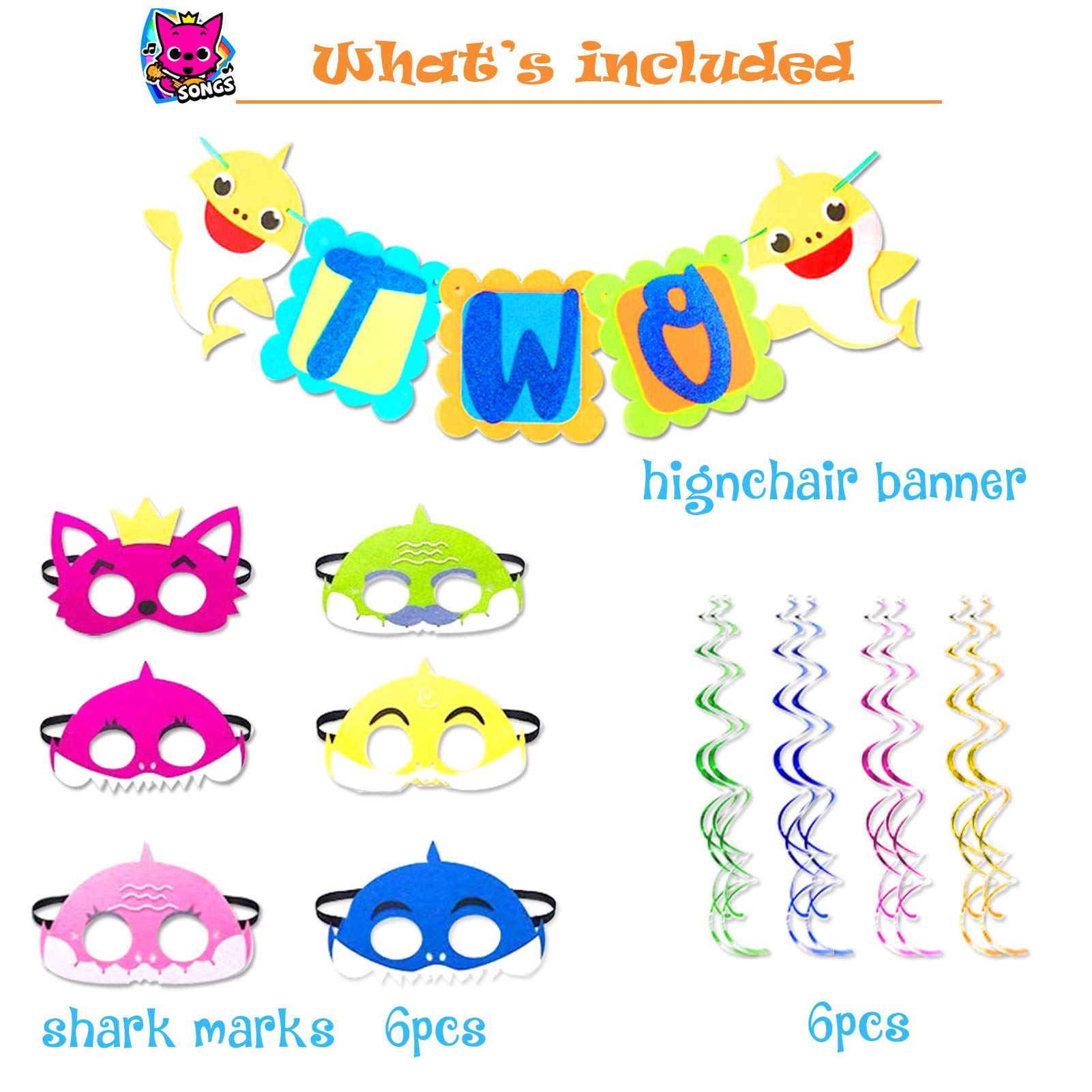 Buy Baby Shark Birthday Party Decorations Supplies Kit, Baby Shark Two ...