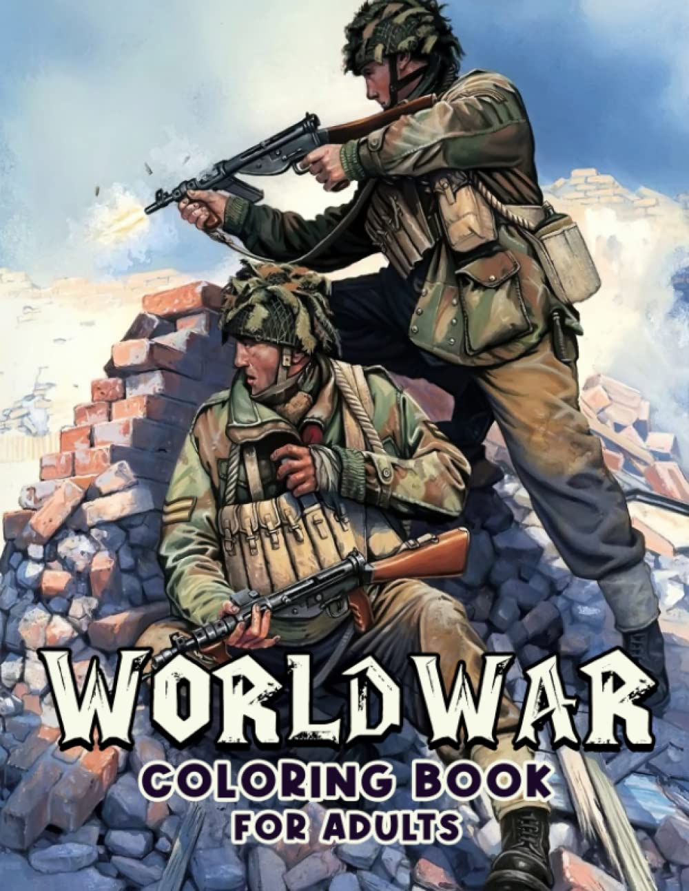 World War Coloring Book For Adults: Military Coloring Pages For Adults ...
