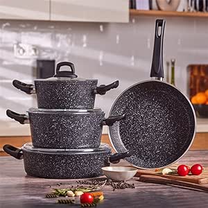 Amazon.co.jp: Solid 7pcs/set Cookware Set Kitchenware Pots Cooking Pots ...